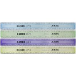 OSMER ECONOMY 30CM/300MM PLASTIC RULER - TINTED - PACK OF 24 - 300P19