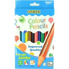 JUMBO TRIANGULAR COLOUR PENCILS - 12 COLOURS - JUM12C
