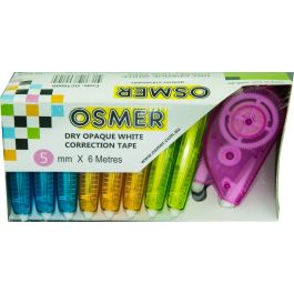 OSMER 5mm X 6 METRE CORRECTION TAPE - 10 PIECE BULK PACK - OCT600B