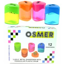 2 HOLE TRIANGULAR DRUM SHARPENER - BOX OF 12 - PS8167