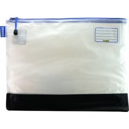 REINFORCED NYLON BOTTOM - CLEAR MESH CASE 42 X 32CM - BLUE ZIP - RMB4B